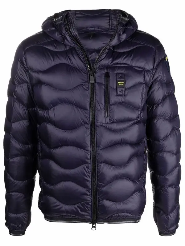 BLAUER. Quilted Down Jacket - Blue