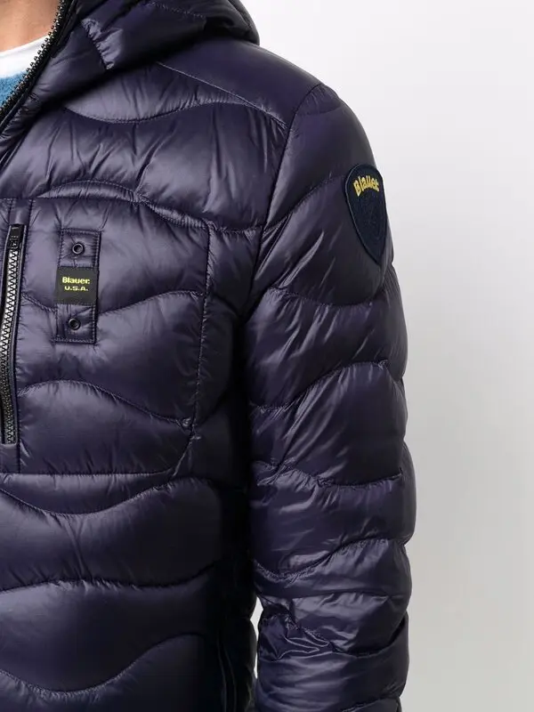 BLAUER. Quilted Down Jacket - Blue