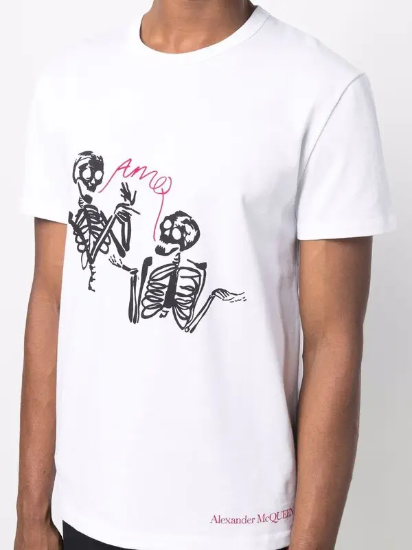Alexander McQueen Skeleton Logo-print T-shirt