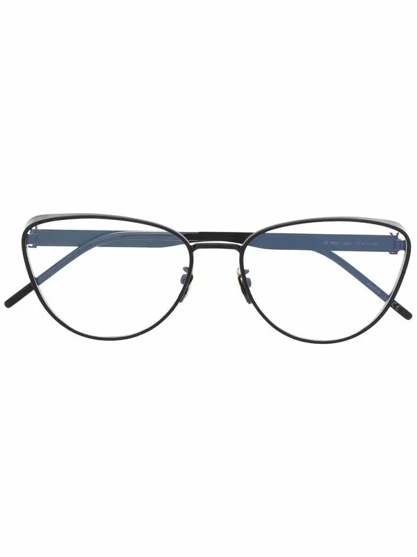 Saint Laurent Polished Effect Round-frame Glasses - Black