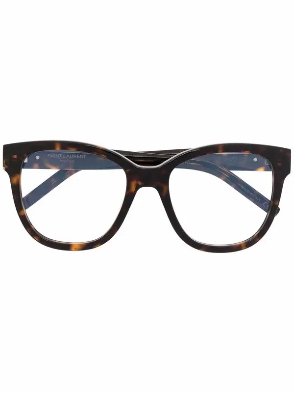 Saint Laurent Tortoiseshell Oversized Eyeglasses - Brown