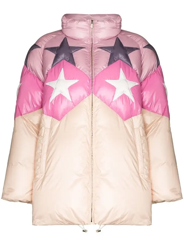 Miu Miu Star Motif Puffer Jacket - Neutrals | Editorialist