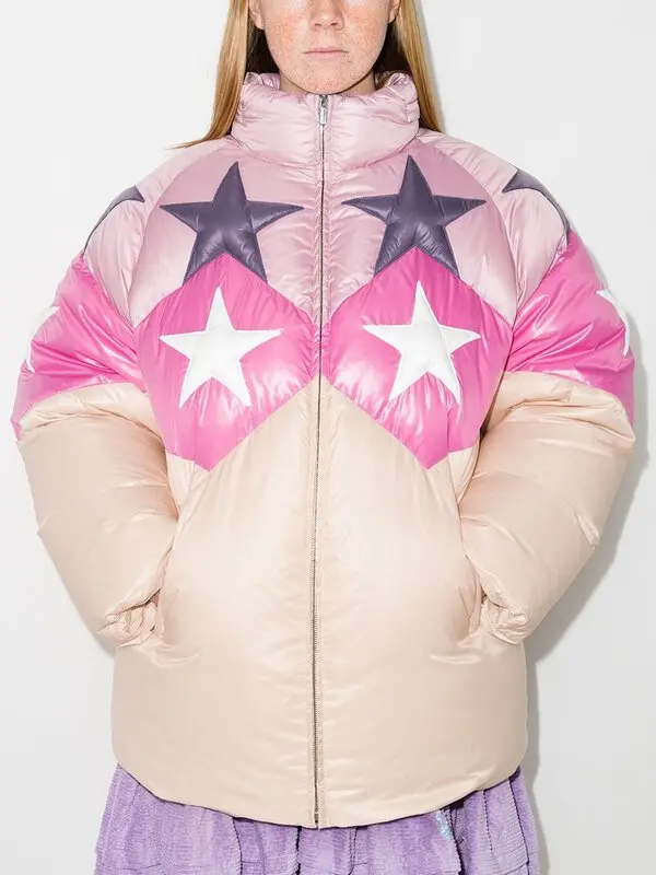 Miu Miu Star Motif Puffer Jacket Neutrals Editorialist