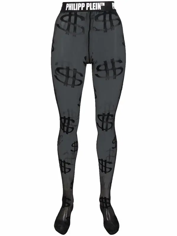 Philipp Plein Dollar Pattern Tights