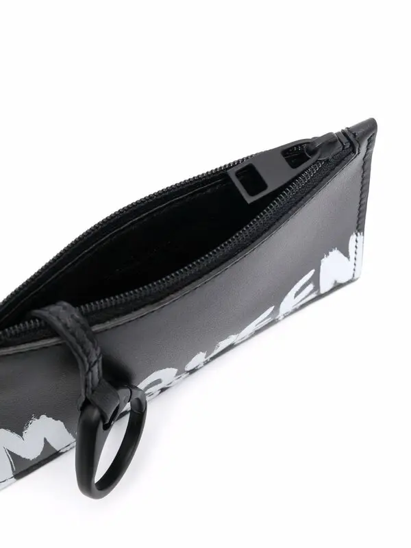 Alexander McQueen Logo Print Leather Wallet