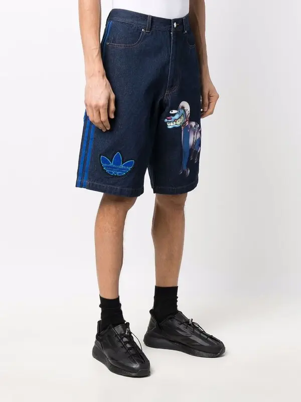 Adidas X Kerwin Frost Ogo-patch Denim Shorts