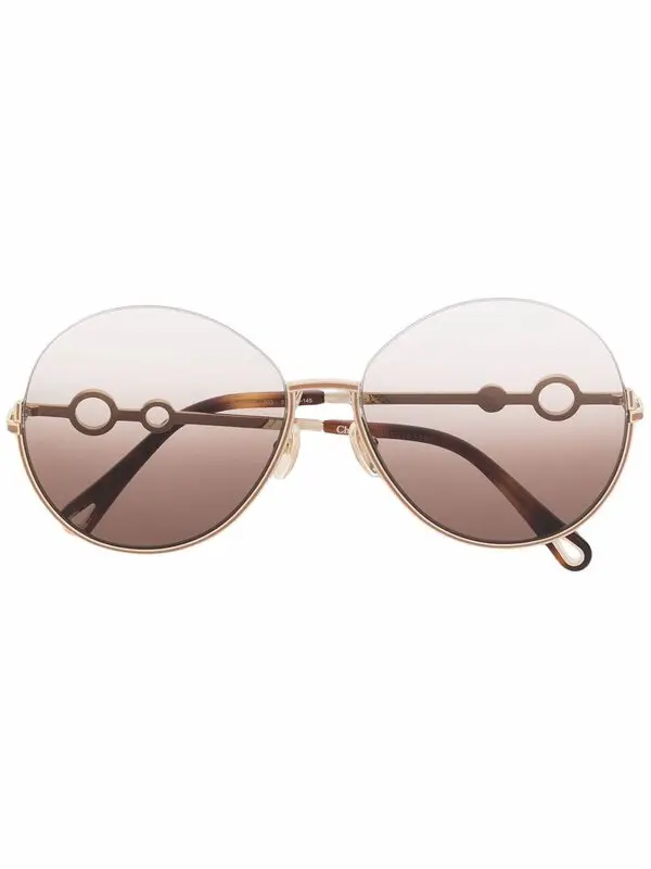 Chloé Sofya Round Frame Sunglasses - Gold