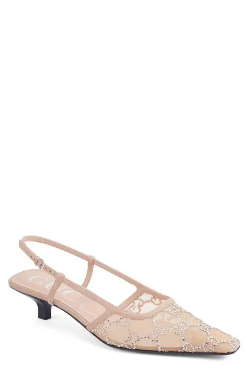 Gucci Tom Gg Crystal Slingback Pump