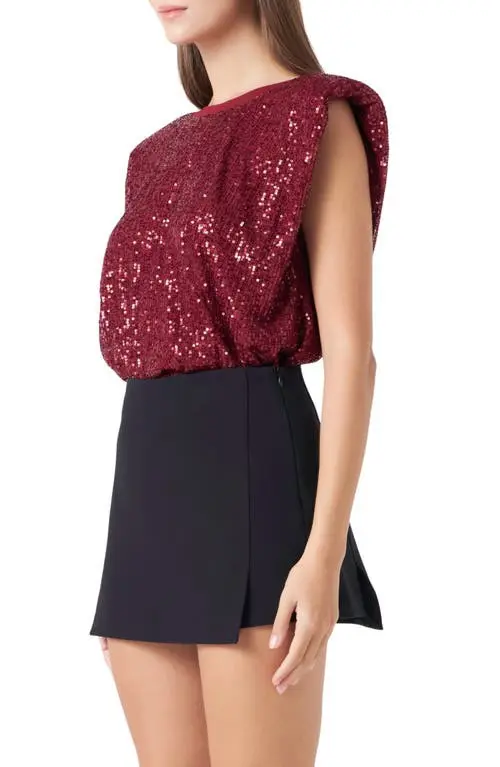 Endless Rose Sequin Top - Bordeaux