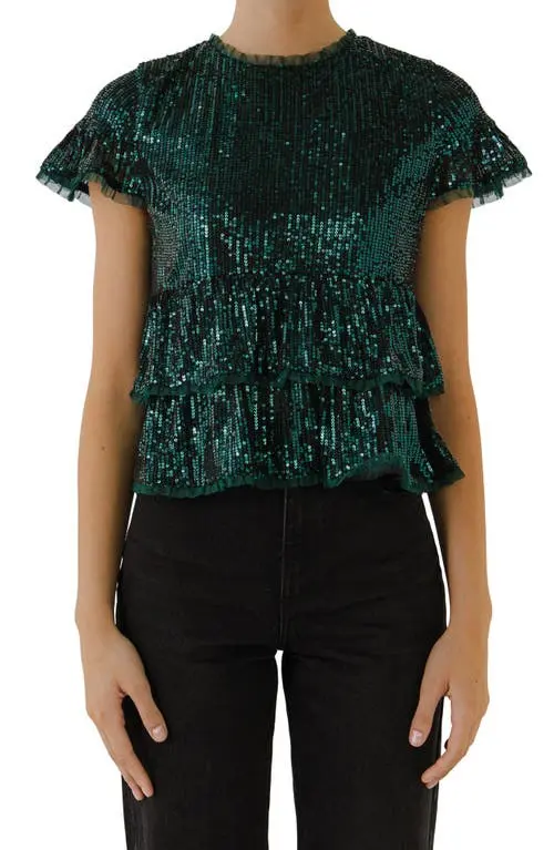 Endless Rose Sequin Babydoll Top