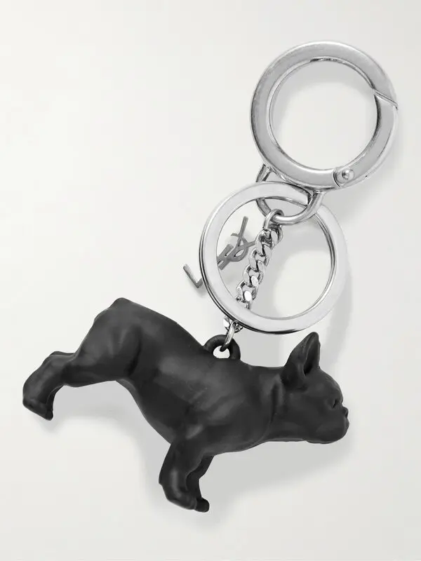 Saint Laurent Silver-tone And Resin Key Fob