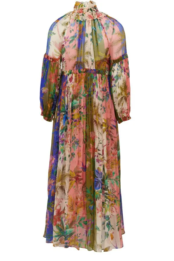 Zimmermann Tropicana Lantern Midi Dress In Spliced - 60% Off | Editorialist