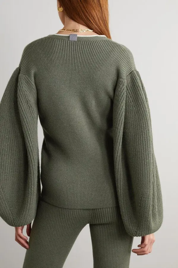 Loewe Ribbed Wool-blend Cardigan