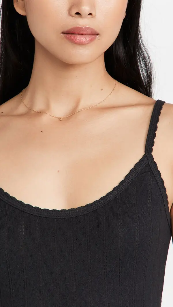 LESET Pointelle Tank Top - Black