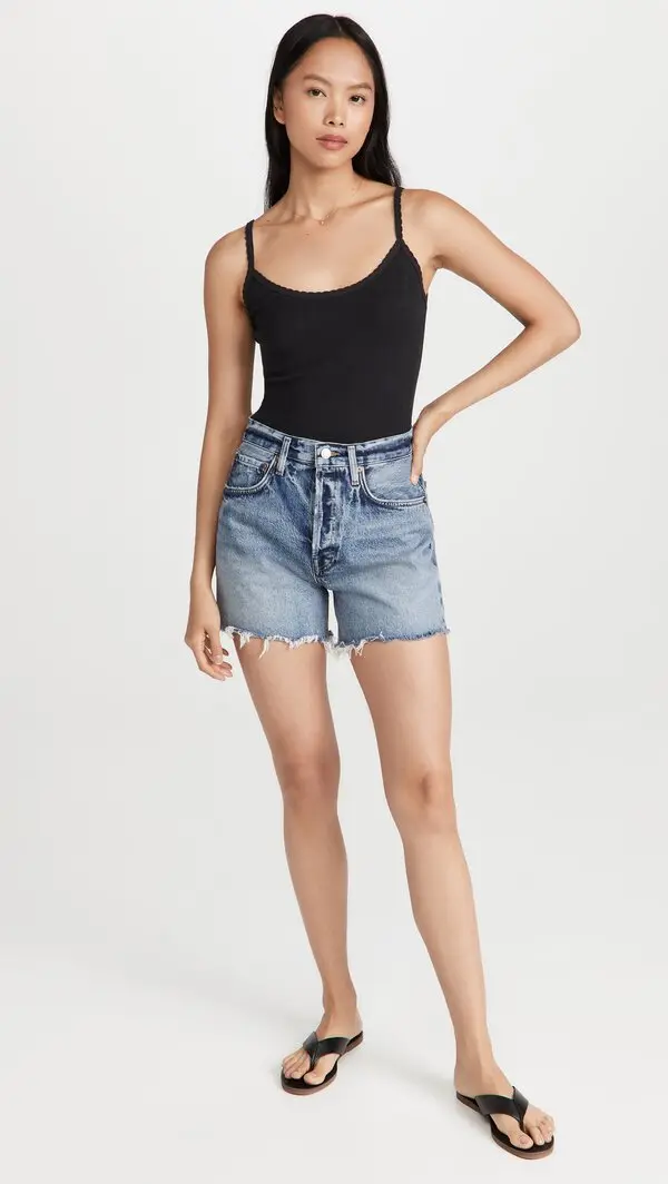LESET Pointelle Tank Top - Black