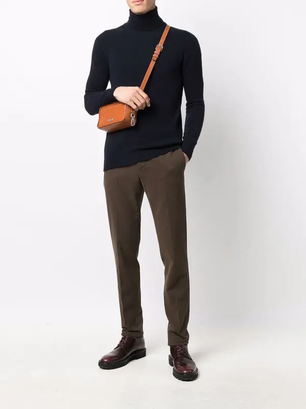 ROBERTO COLLINA Roll Neck Knitted Jumper - Blue