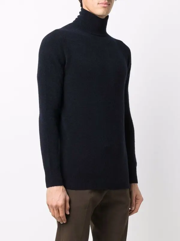 ROBERTO COLLINA Roll Neck Knitted Jumper - Blue