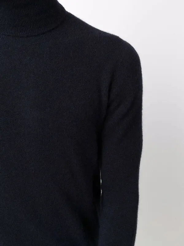 ROBERTO COLLINA Roll Neck Knitted Jumper - Blue