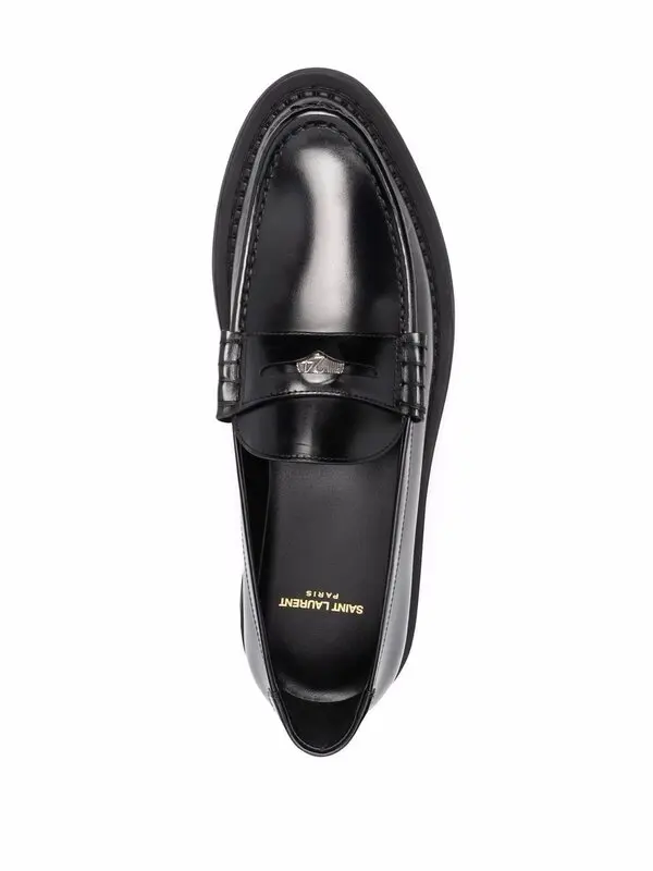Saint Laurent Teddy Penny Loafers - Black | Editorialist