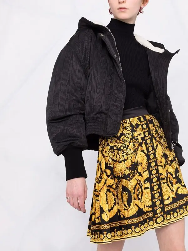Versace Barocco Pleated Skirt - Black