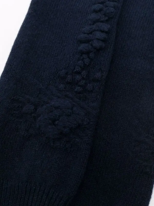 BARRIE Fingerless Cashmere Mittens - Blue