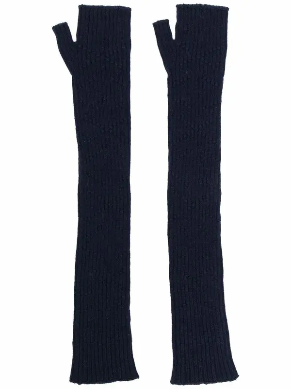 BARRIE Cashmere Fingerless Gloves - Blue