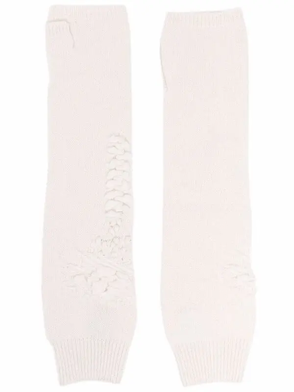 BARRIE Cashmere Mittens - White