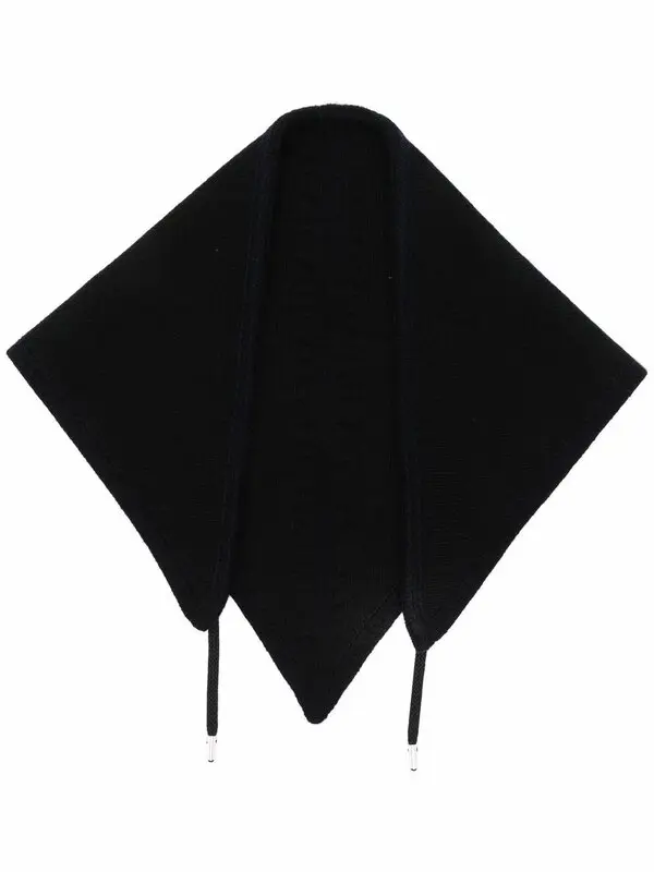 BARRIE Drawstring-fastening Cashmere Scarf - Black