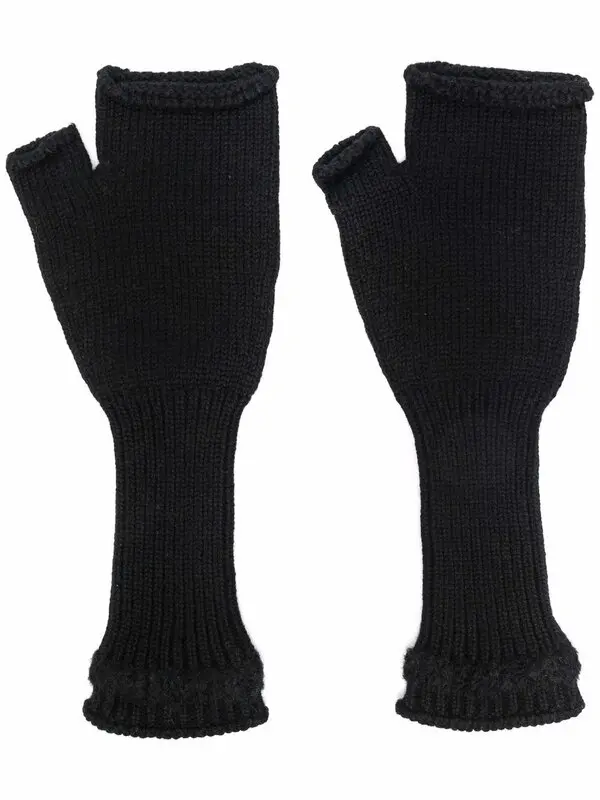 BARRIE Fingerless Cashmere Gloves - Black