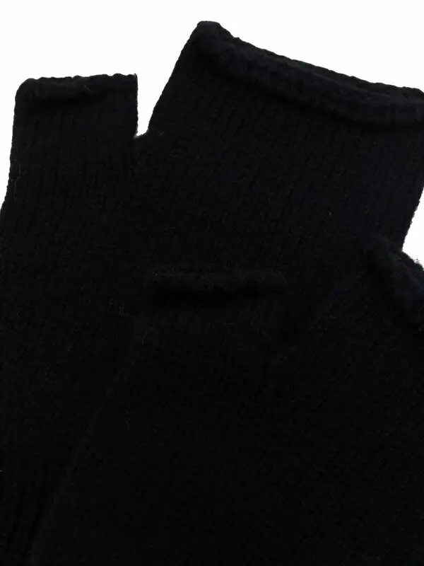 BARRIE Fingerless Cashmere Gloves - Black