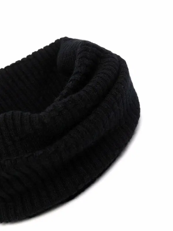 BARRIE Ribbed-knit Cashmere Snood - Black