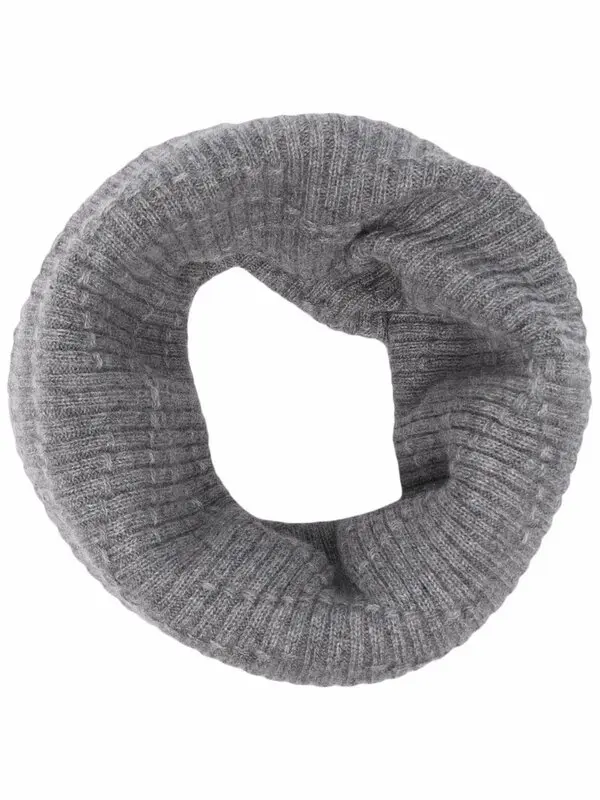 BARRIE Ribbed-knit Cashmere Snood - Grey
