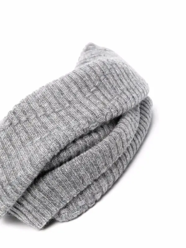 BARRIE Ribbed-knit Cashmere Snood - Grey
