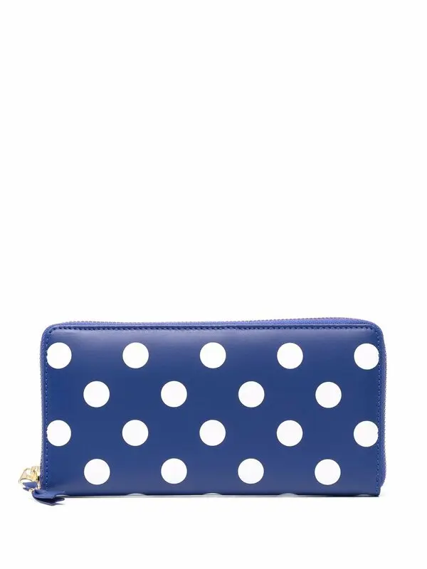 Comme Des Garçons Leather Polka-dot Purse - Blue
