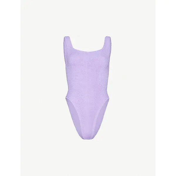 Hunza G Classic Seersucker Swimsuit - Lilac