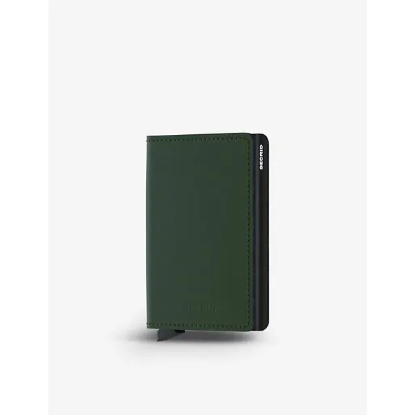 SECRID Slimwallet Matte Leather And Aluminium Cardholder - Green Black