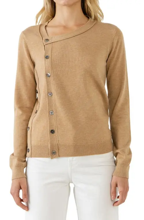 Endless Rose Double Placket Asymmetric Cardigan