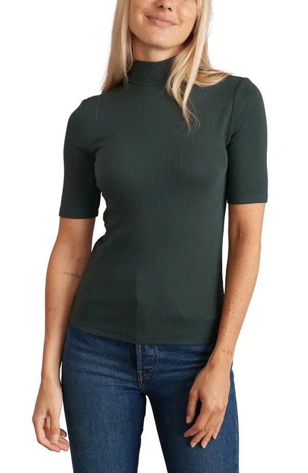 Marine Layer Lexi Rib Mock Neck Top