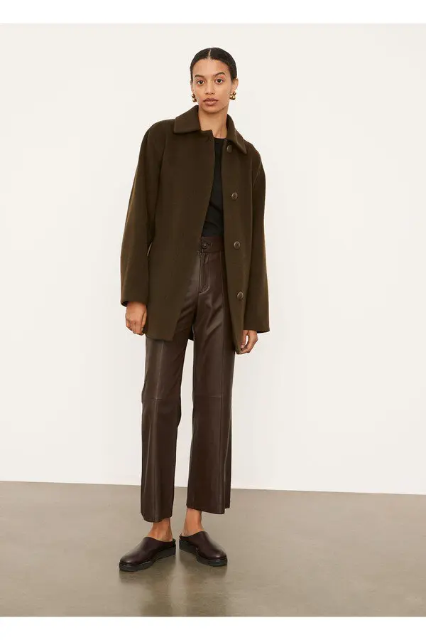Vince Brushed Wool Belted Jacket In Natural 40% Off Editorialist