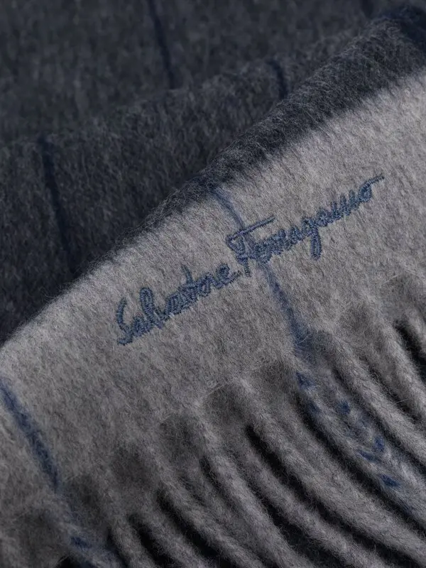 FERRAGAMO Embroidered Logo Scarf