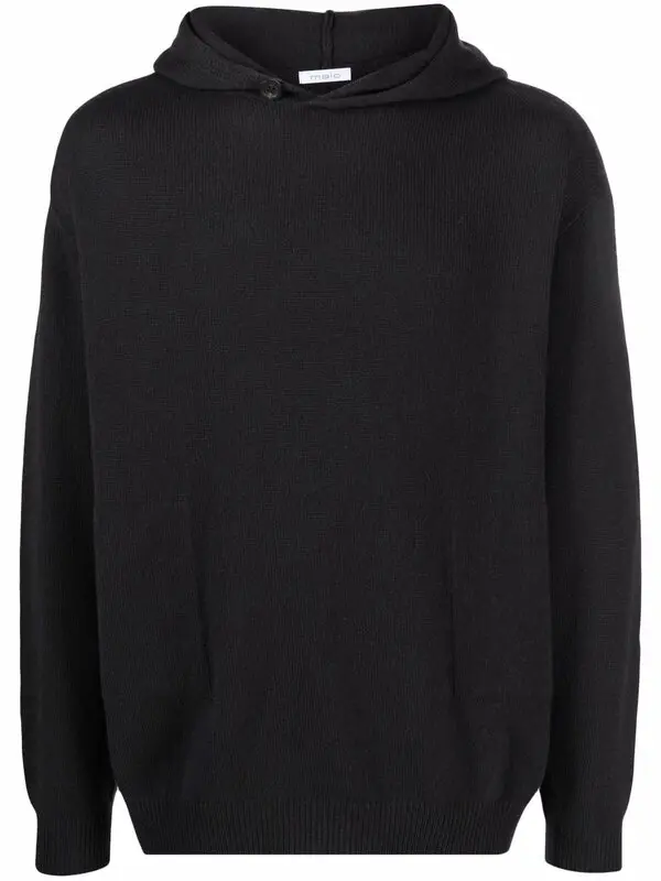 Malo Ribbed-knit Hooded Sweatshirt - Black