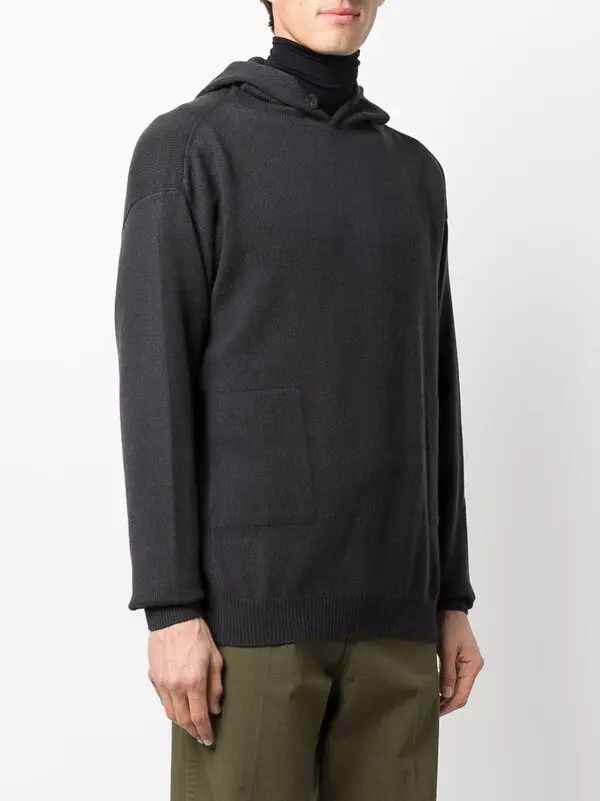 Malo Ribbed-knit Hooded Sweatshirt - Black