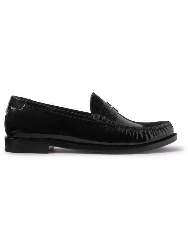 Saint Laurent Mag Patent-leather Penny Loafers