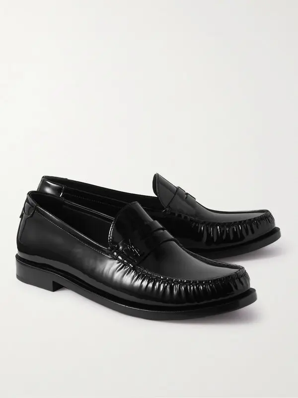 Saint Laurent Mag Patent-leather Penny Loafers