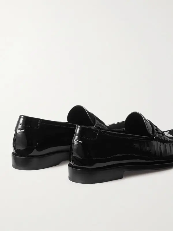 Saint Laurent Mag Patent-leather Penny Loafers