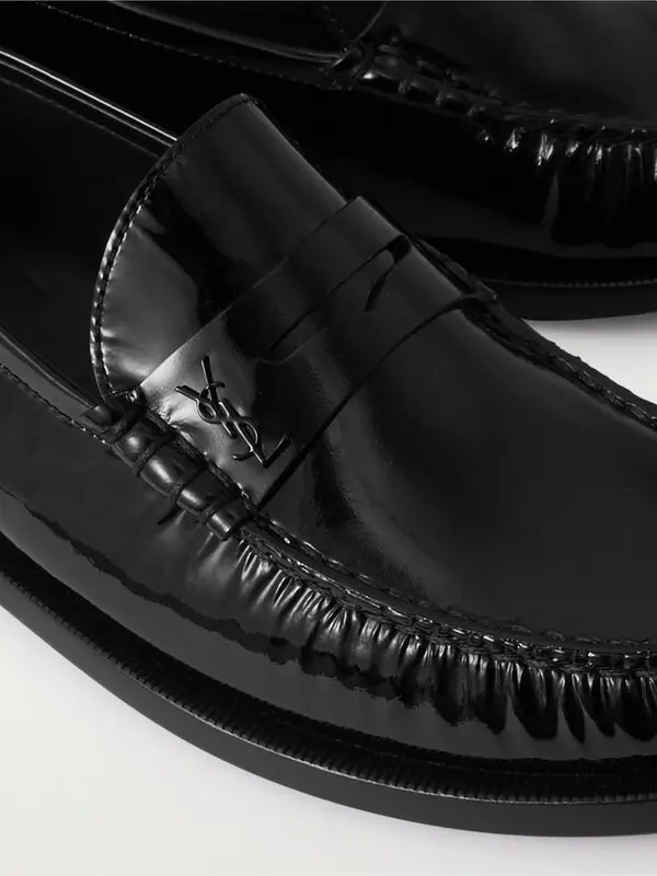Saint Laurent Mag Patent-leather Penny Loafers