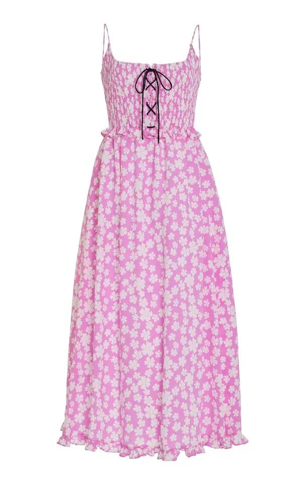 miu miu floral midi dress Miu Miu Poplin Dress