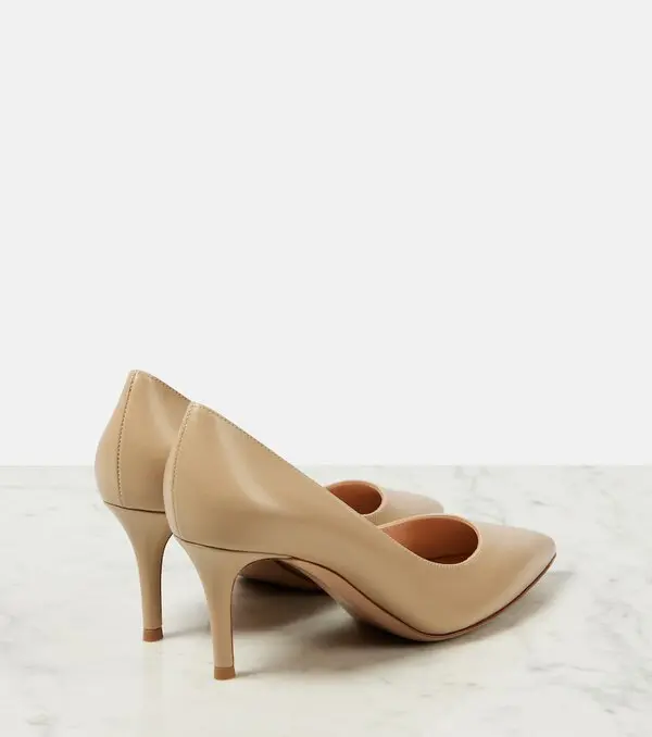GIANVITO ROSSI 70 Leather Pumps - Beige