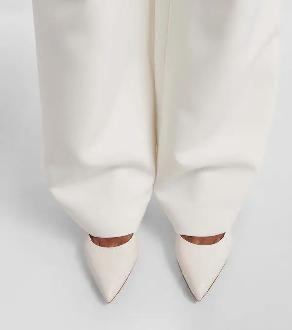 GIANVITO ROSSI 70 Leather Pumps - White