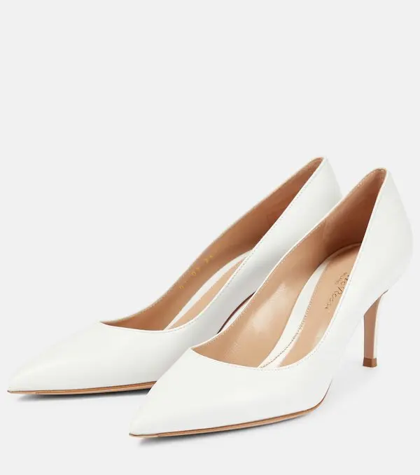 GIANVITO ROSSI 70 Leather Pumps - White